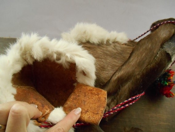 Vintage Laplander Saami boots Reindeer fur boots Real fur