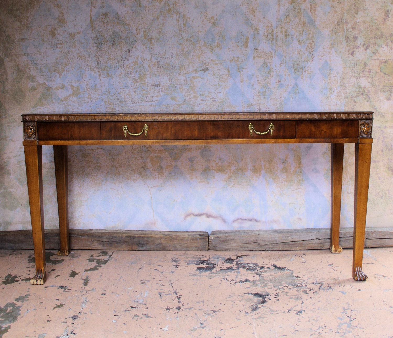 Solid Wood Lacquer Versace like Console Table Desk Entry Sofa Table ...
