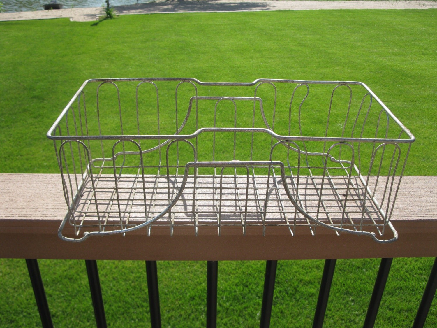 Mid century Wire Basket- Unique- Handles- Freezer Basket- Wire Crate ...