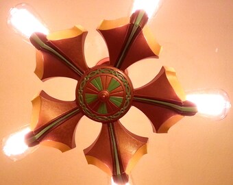 Items similar to Antique Blue Oar Light Fixture on Etsy