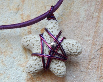 Small Star Shaped Lava Rock Pendant Lava by UniqueChiqueJewelry