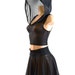 Sheer Stretch Mesh See Through Sleeveless Crop Hoodie & Mini