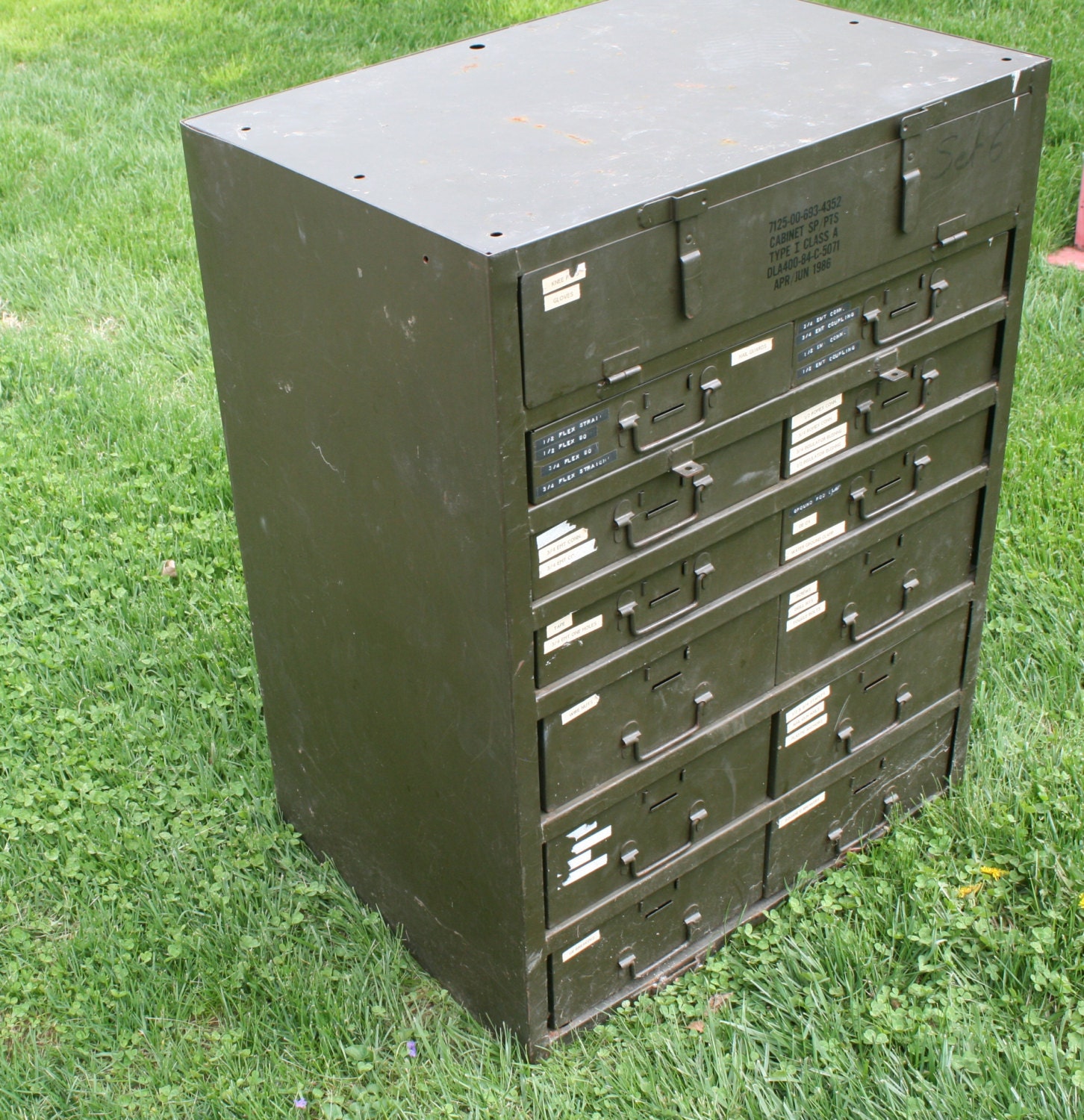 Industrial Military Cabinet Steampunk Green Storage Kitchen Game Room ...