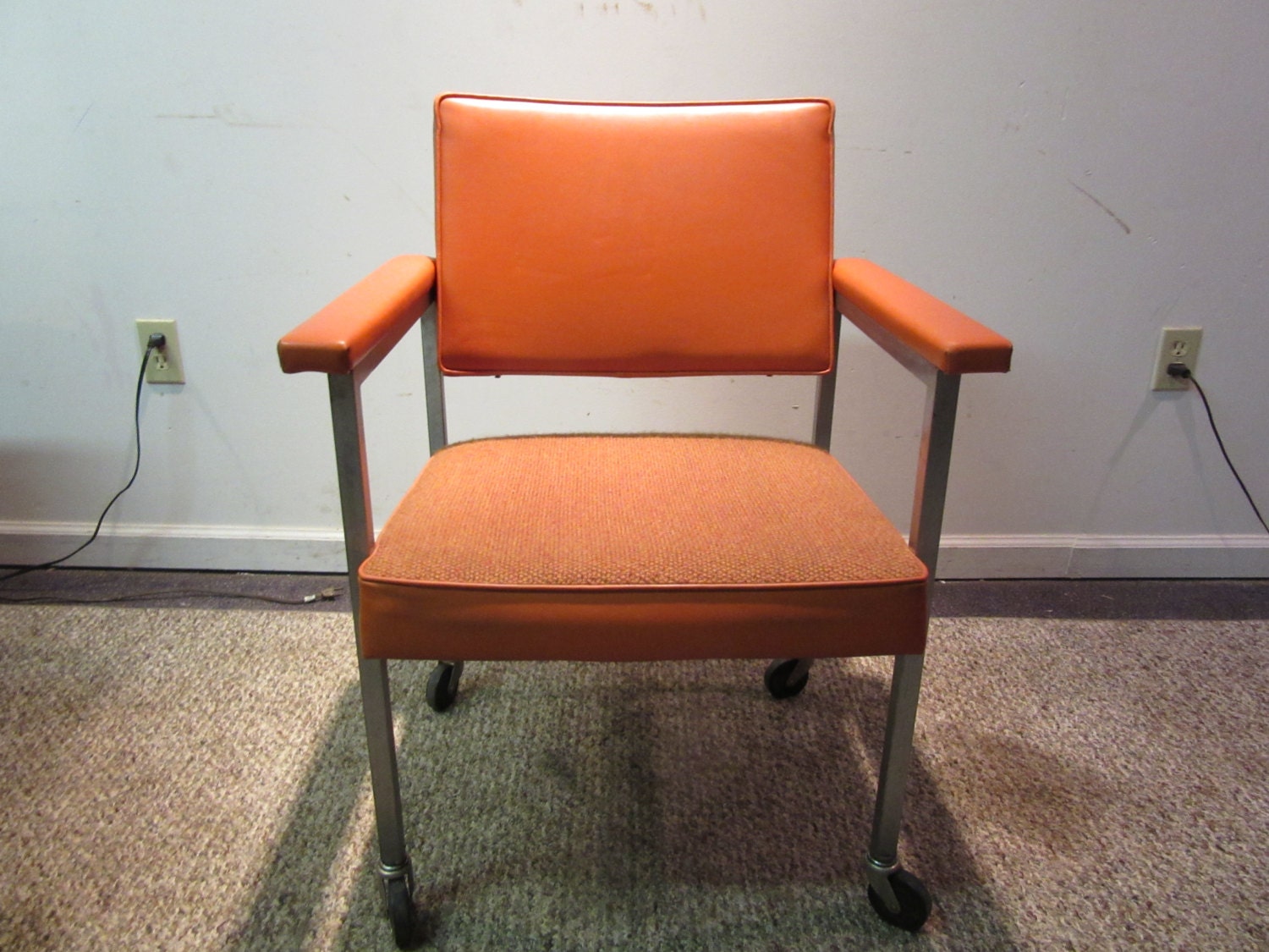 Mid Century Danish Modern Steelcase Atomic Orange Desk Office Chair on ...