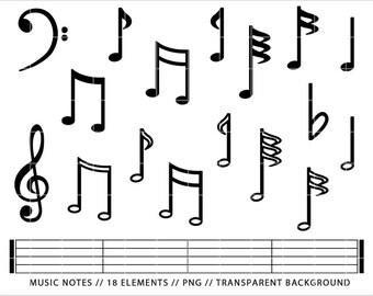 Unique music note clipart related items | Etsy