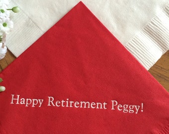 Retirement napkins | Etsy