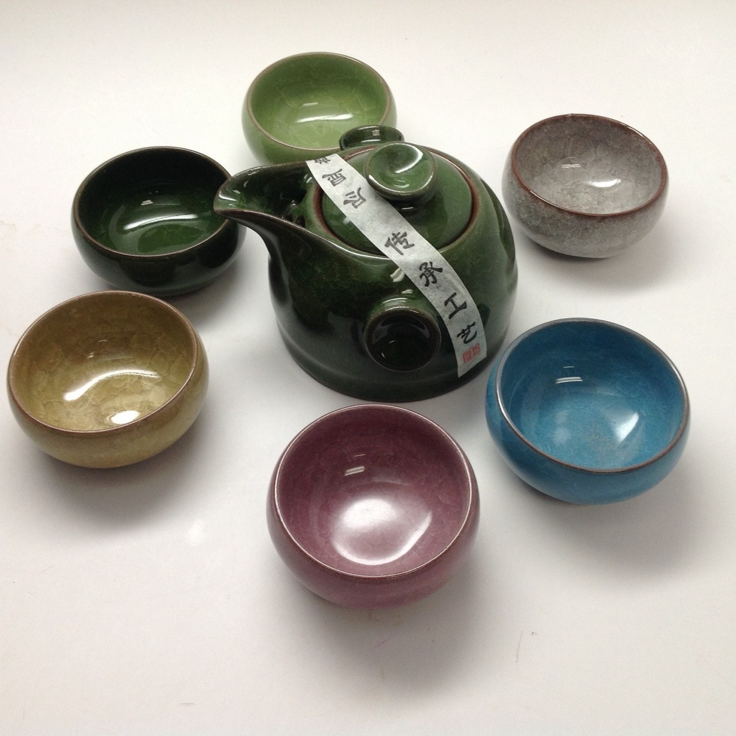 Ice crack Gaiwan Tea Set 7pcs w gift box