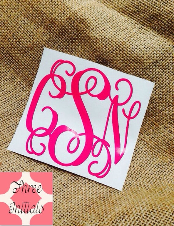 Car Monogram Decal Car Decal Monogram Sticker By Threeinitials