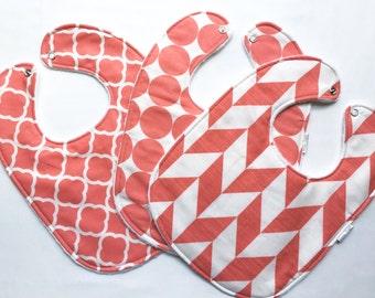 Baby Bib Set Modern Baby Bib Set Fox and the Houndstooth
