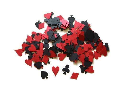 Poker Confetti 200 Pieces Playing Card Suit Hearts