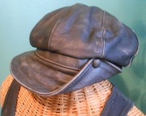 Popular items for leather newsboy hat on Etsy