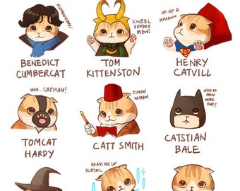 Hairy Pawtter: Funny Harry Potter Cat Poster by WafflesCat on Etsy