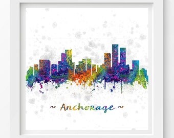 Anchorage skyline | Etsy