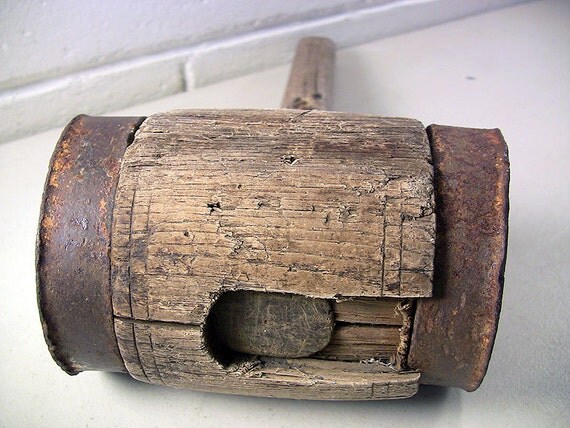 Antique Mallet Wood Mallet Antique Maul by EclectiquesBoutique