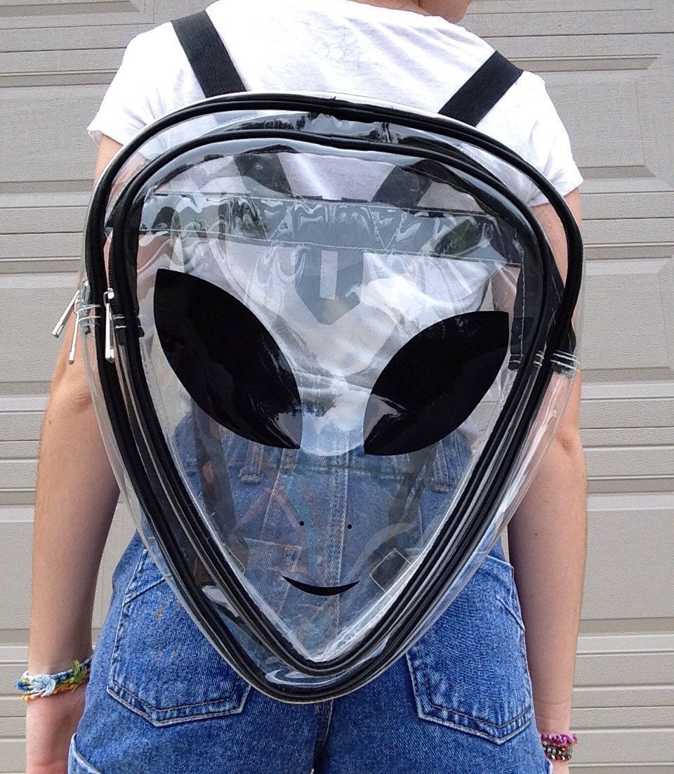 Totally 90s transparent alien backpack