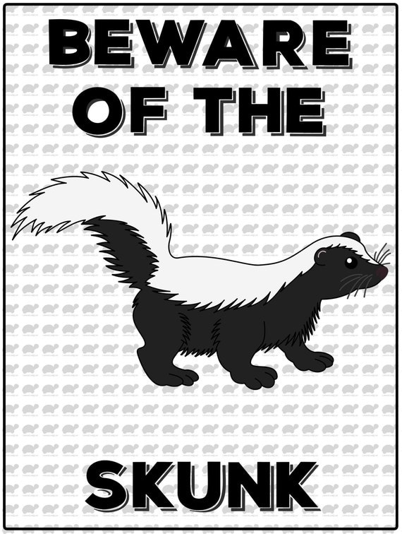 Beware of the Skunk Pet Animal Illustrated Pets