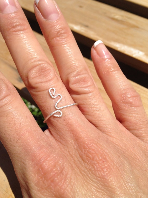 Adjustable Wire Wrapped Stacking Ring Swirl Twisted Metal