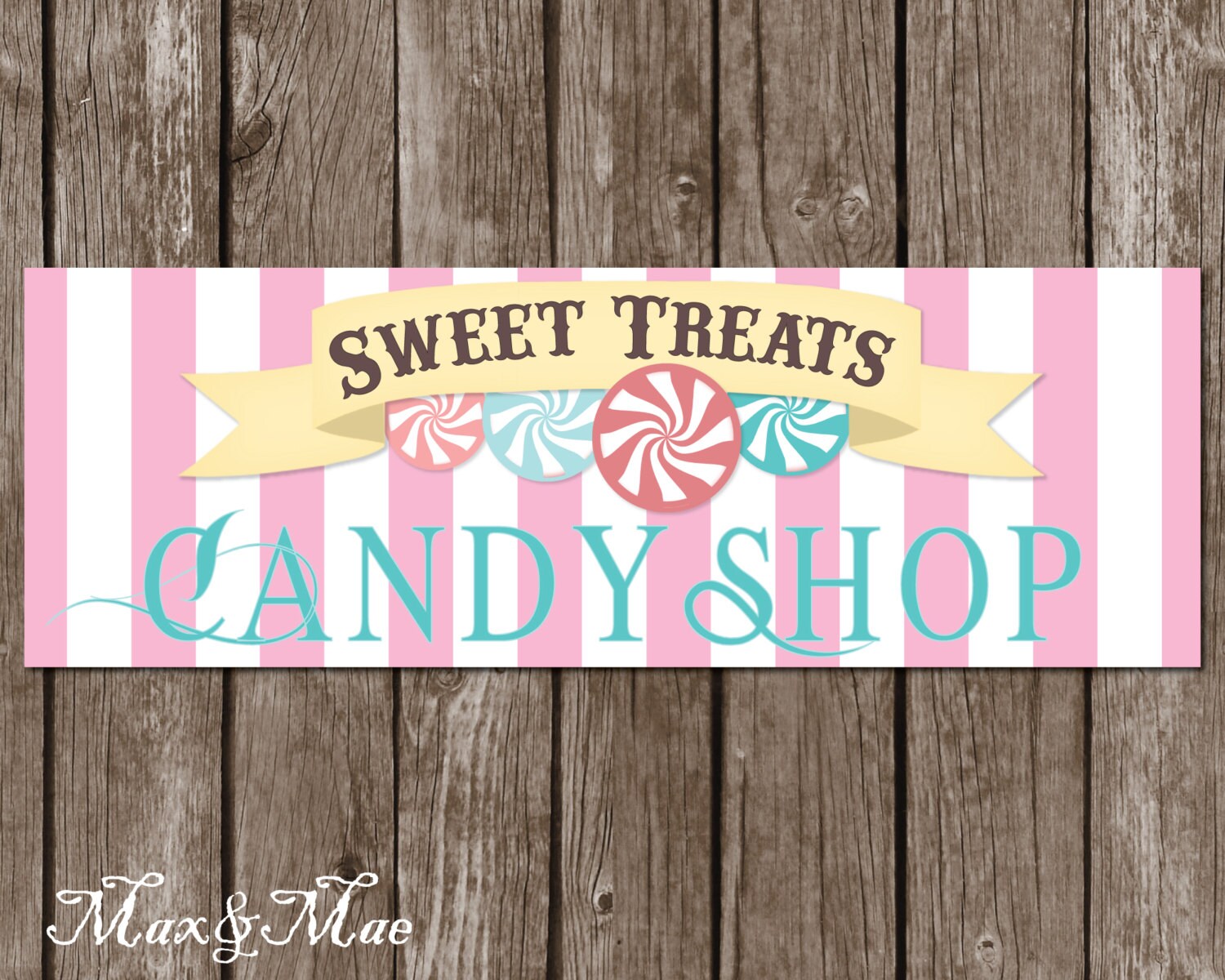 Sweet Treats Sign Candy Birthday Banner Candy Shoppe Sign