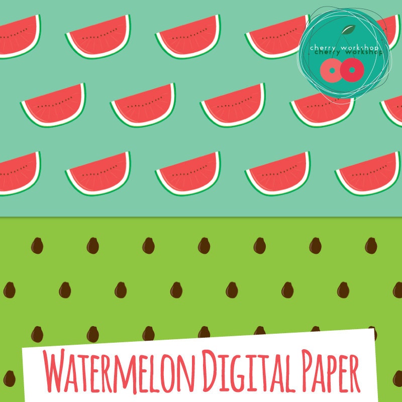 Watermelon Digital Paper by CherryWorkshop2 on Etsy