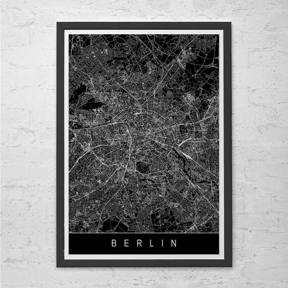 BERLIN CITY MAP Line Art City Map Road Map of Berlin