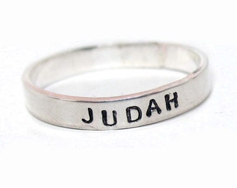 Coexist Handstamped Wide Ring . Customizable by JuniperRoadJewelry