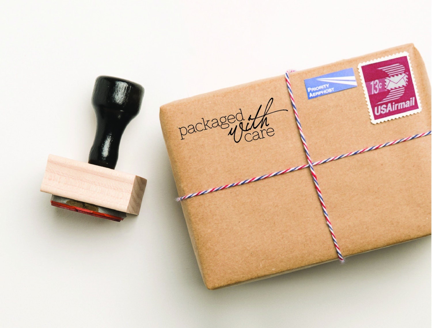 Packaged With Care Stamp Etsy Rubber Stamp Cute Packaging
