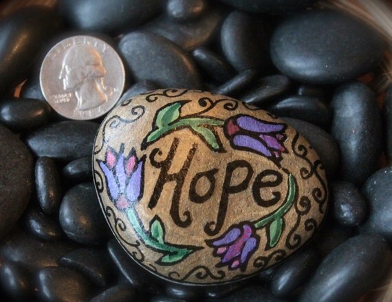 Painted rock Hope by GreaterJoy on Etsy