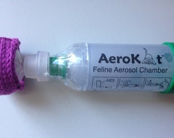 Large Aerokat Feline Asthma Inhaler Knit Cover: by AerokatKoozies