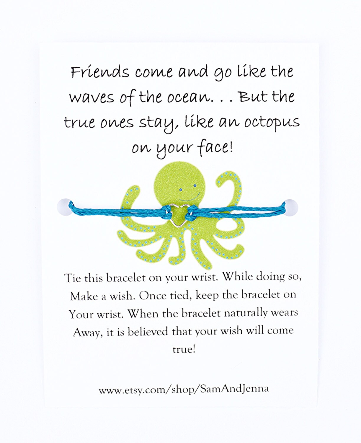Friendship Wish Bracelet Cute Octopus Friendship Quote