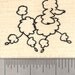 Poodle Rubber Stamp Dog Stick Figure D21220 Wood Mounted