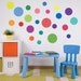 23 Multi-sized Rainbow Colors Polka Dot Wall by WallDressedUp