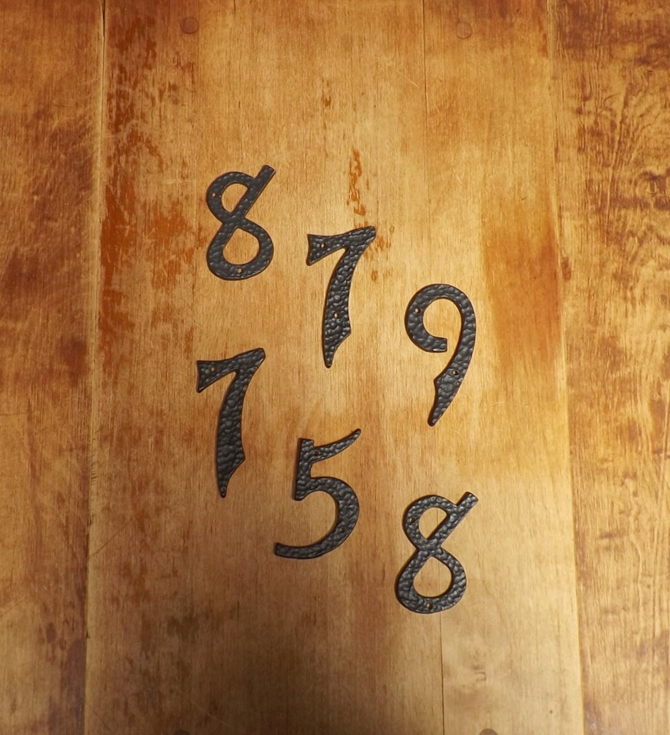 Vintage Hammered Black Metal Numbers Use in Art Projects or for Home ...