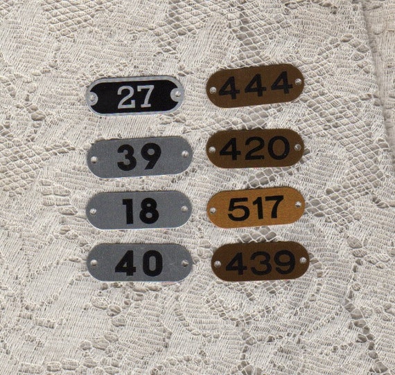 Locker Number Tags Metal 8 tags