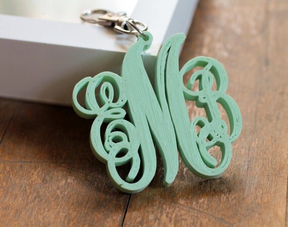 Customized Monogram 3d Printed Keychain customized-monogram-3d-printed-keychain