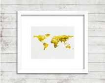 Popular items for gold world map on Etsy