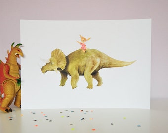 Riding a dinosaur | Etsy