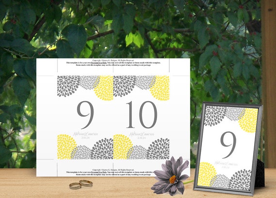 Table Card Frame Insert Template Download by KarmaKWeddings