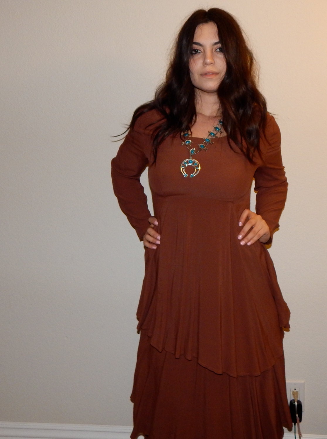 1970s Flowy L/S Maxi Dress – Haute Juice