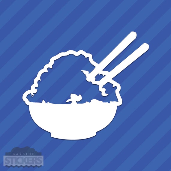 Rice Bowl Ricer Chop Sticks Vinyl Decal Sticker JDM Honda