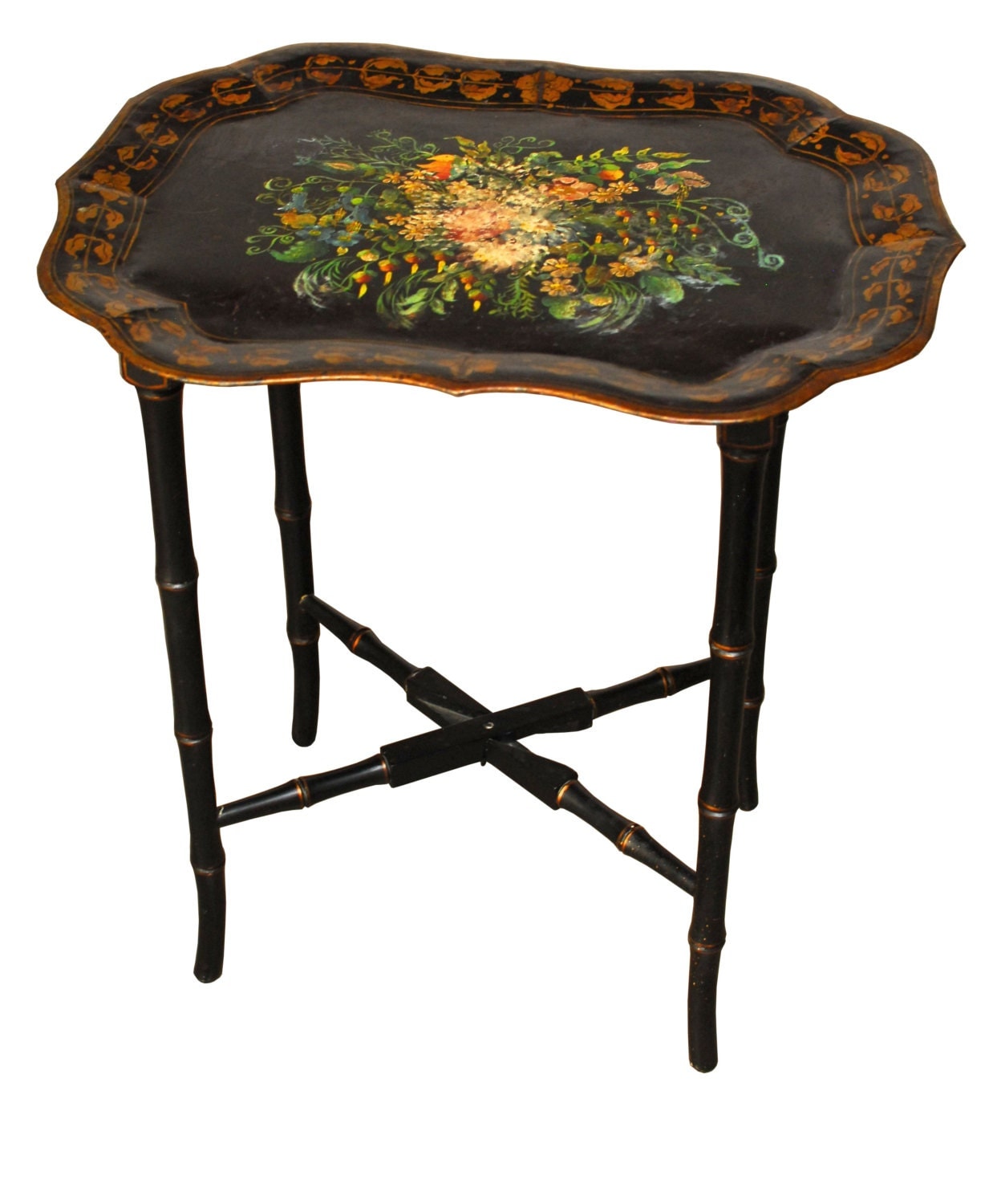 French Tole Serving Tray Table – Haute Juice