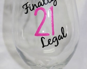 Finally Legal 21 / Happy 21st Birthday / Birthday Party Banner