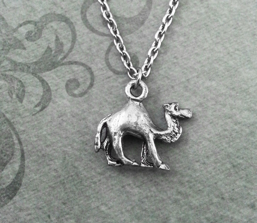 Camel Necklace VERY SMALL Camel Jewelry Silver Camel Pendant