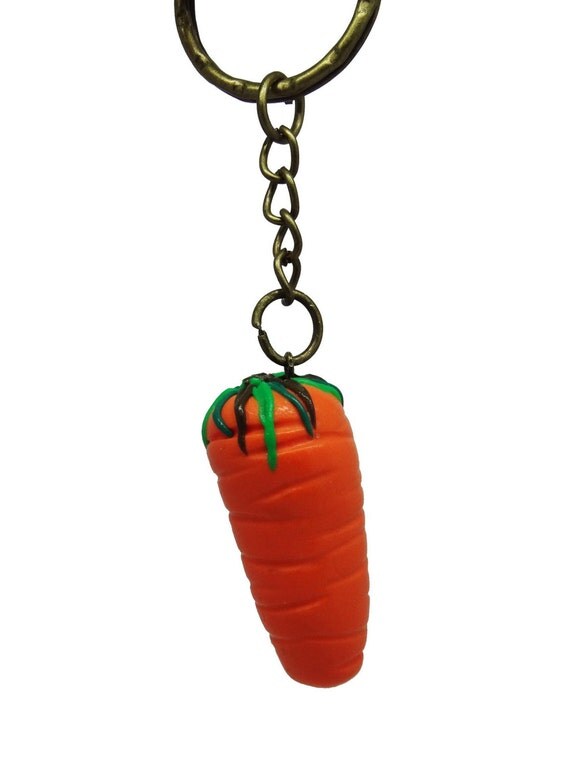 By the Shed Carrot Keyring Key Chain Orange Antique by BytheShed