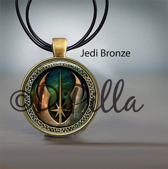 Jedi Order Inspired Pendant in Copper or Bronze with Leather