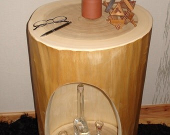 Items similar to Tree trunk table with wheels on Etsy