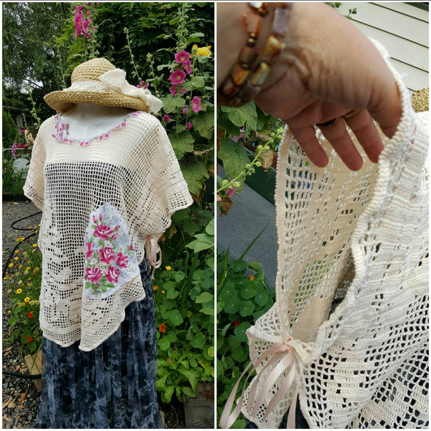 Lace poncho-One size fits Made by SuElles-Tattered by SuElles
