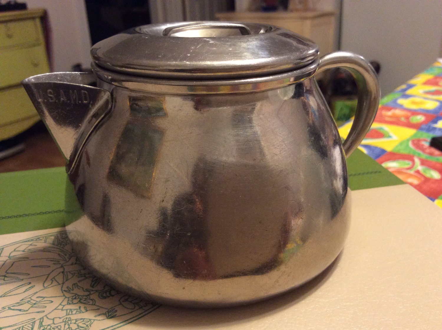 Vintage metal creamer teapot polar metal ware military – Haute Juice