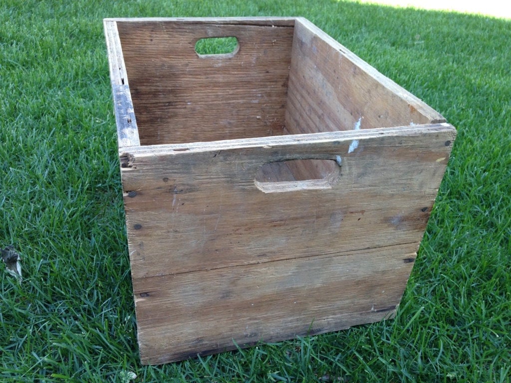 Rustic Old Wooden Box Crate with handles – Haute Juice