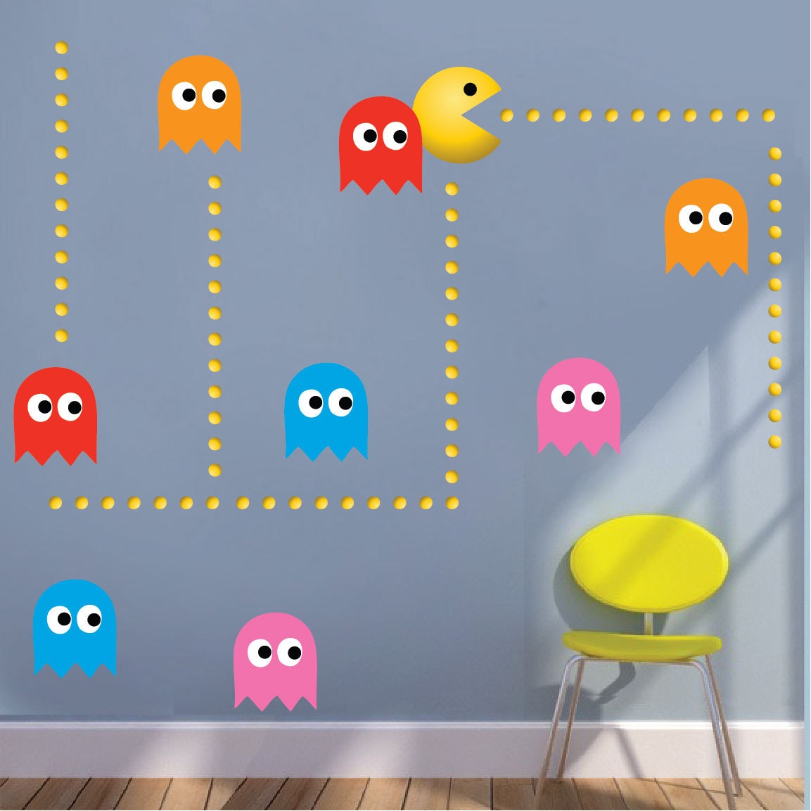 Pac Man Wall Stickers Pac-Man Wall Decals Pacman by PrimeDecal