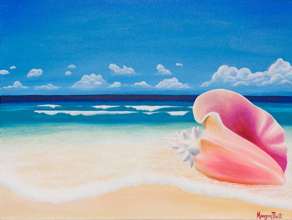 Conch Shell Original Acrylic Painting